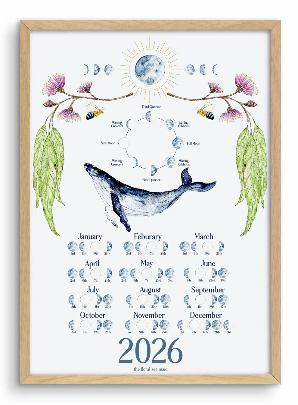 2026 Lunar Calendar | art print – The Floral Sea Maid